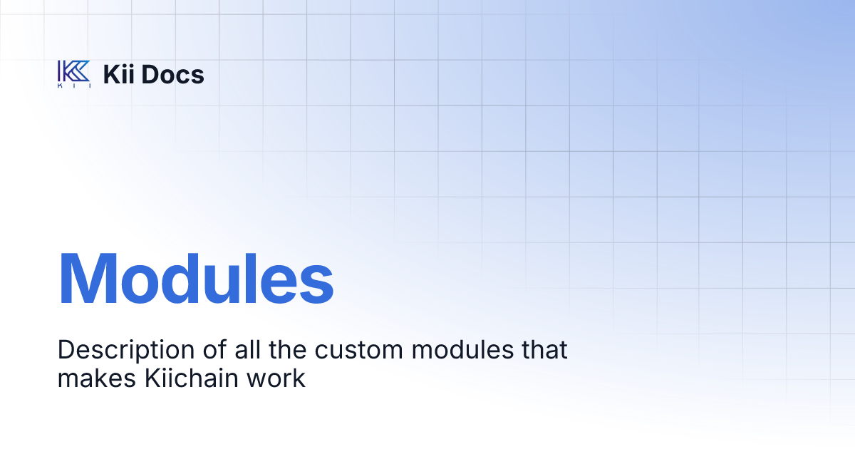 Modules | Kii Docs