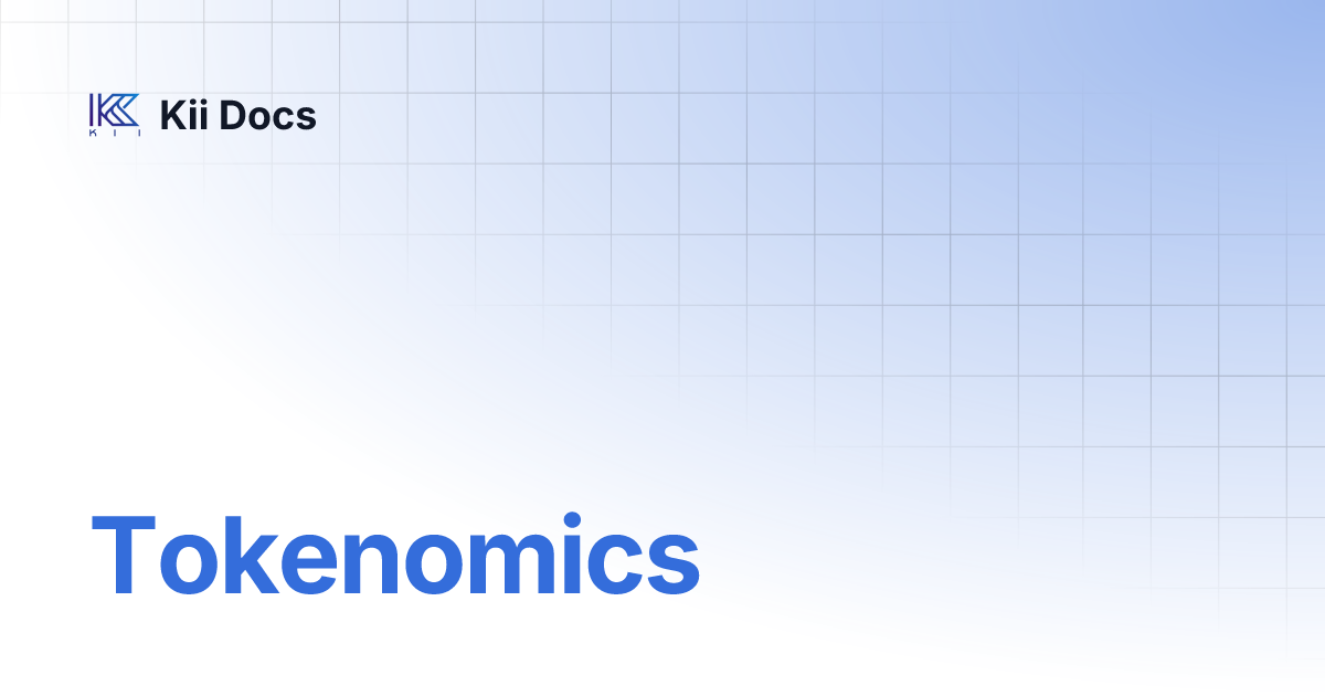Tokenomics | Kii Docs